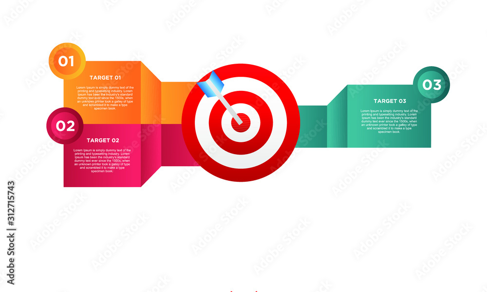 infographic target with 3 step element. Business concept with three ...