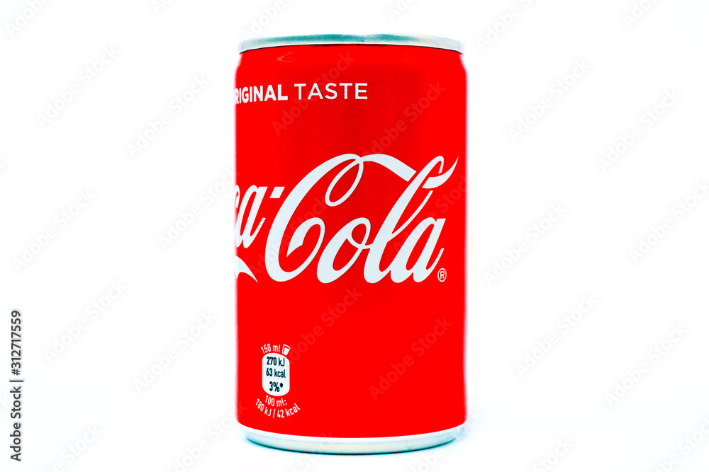 Italy – January 1, 2020: COCA-COLA Original Taste Can. Coca-Cola and ...