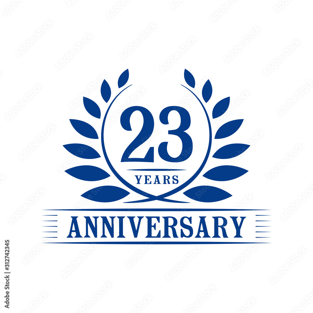 23 years logo design template. Twenty third anniversary vector and ...