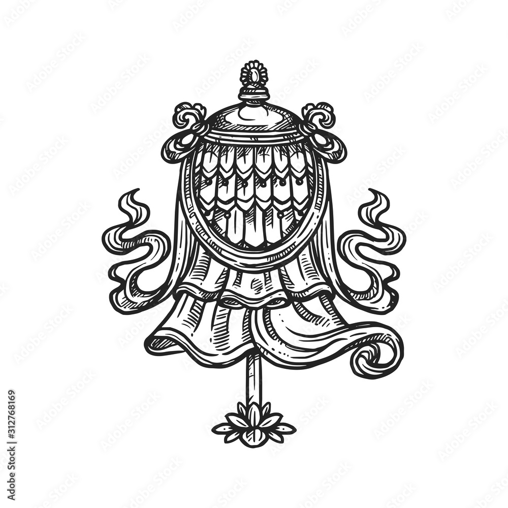 Buddhism religious symbol, Dhvaja flag. Buddhist Hinduism Dharma ...