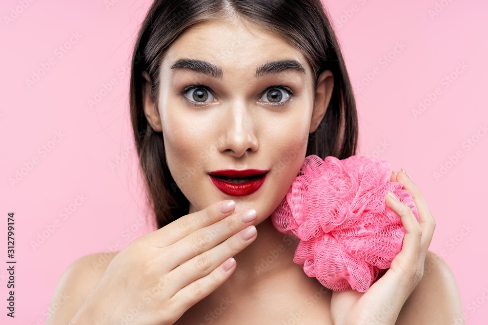 beautiful woman bare shoulders clean skin Stock Photo | Adobe Stock