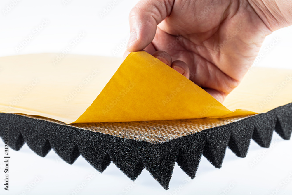 Sound proof Acoustic black gray foam absorbing, pyramid style padding ...