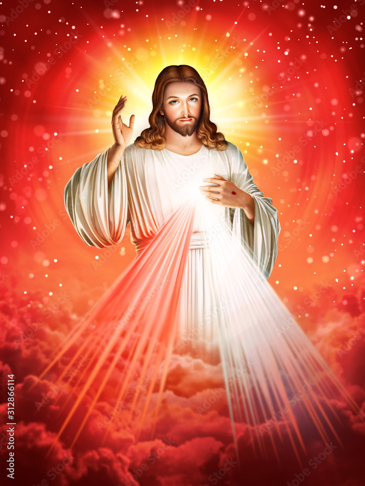 Divine Mercy of Jesus God of Christian Stock Illustration | Adobe Stock