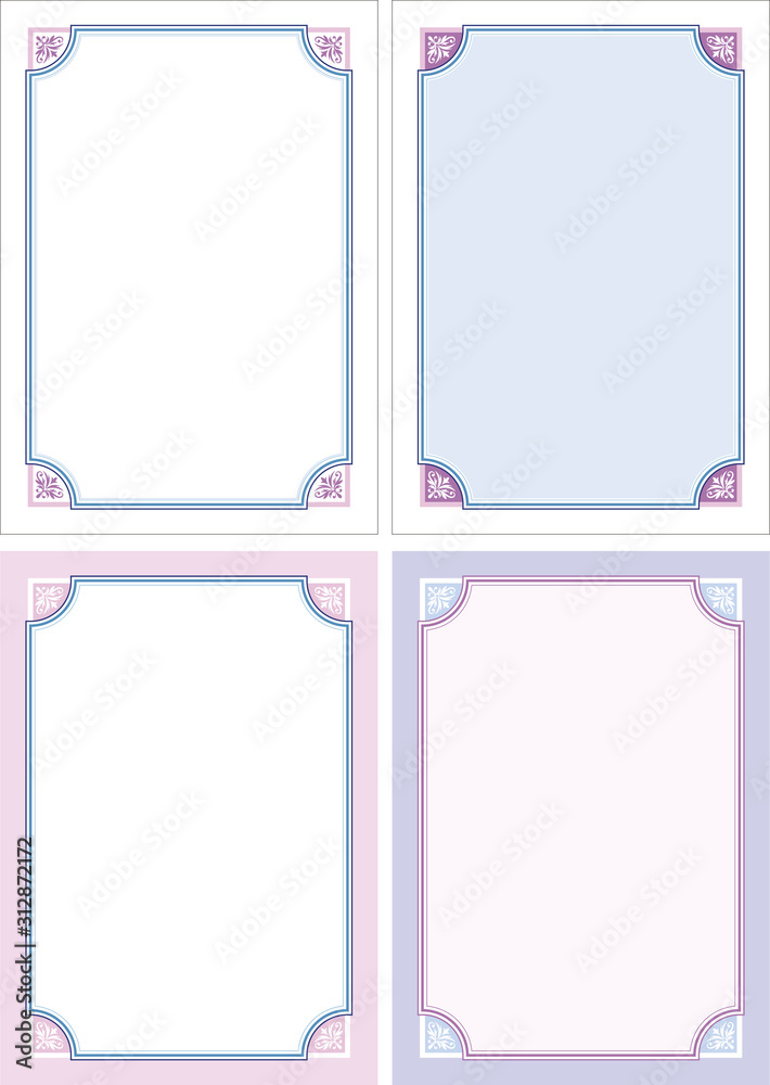 Decorative frame.A frame that gave a change in size to the same design ...