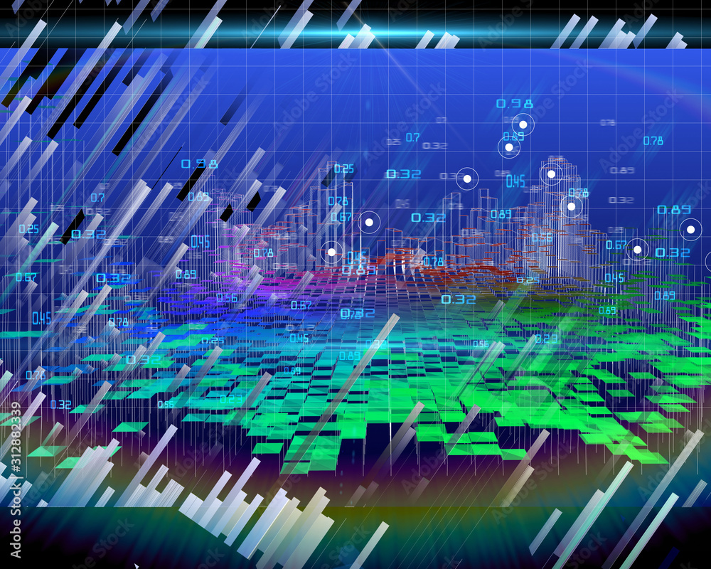 Abstract futuristic concept of decision making analysis. Big data. Data Quality. Business and ...