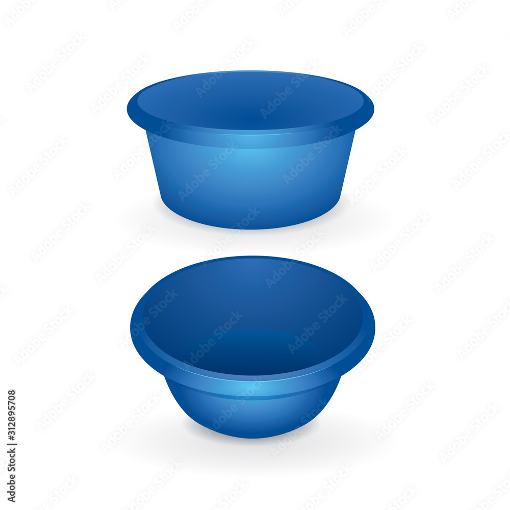 Pelvis. Realistic plastic basins collection isolated on white ...