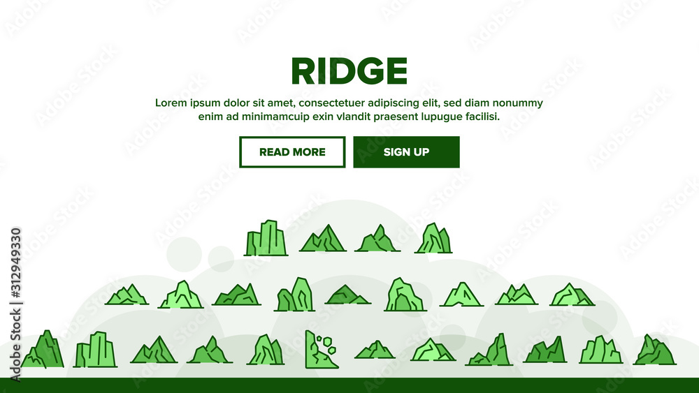Vector de Stock Ridge Different Form Landing Web Page Header Banner ...