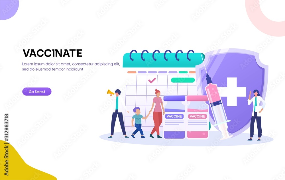 Vaccination and Child Immunization vector illustration concept ...