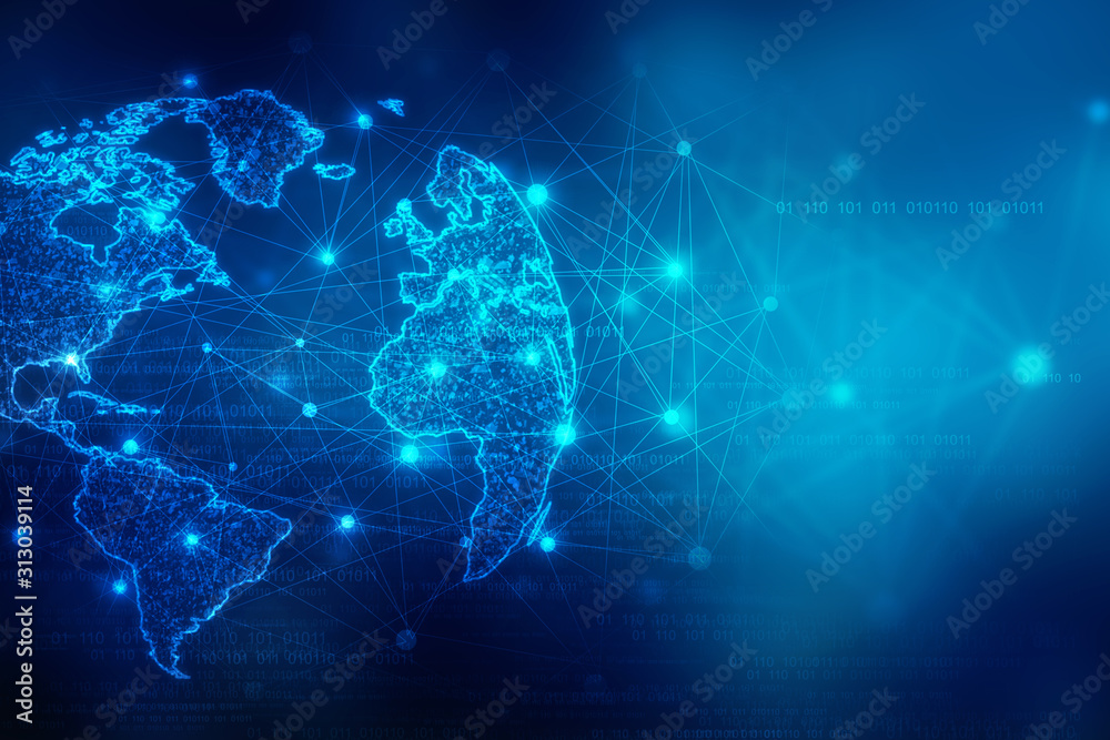 2d illustration world map abstract background Stock Illustration ...