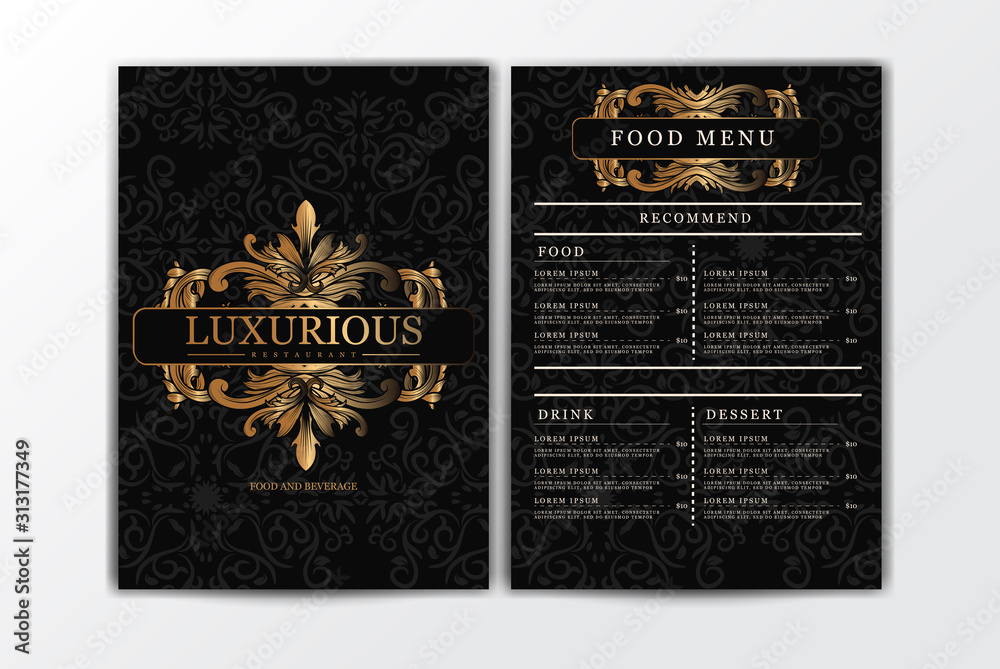Luxury Restaurant Food Menu Template Stock Vector | Adobe Stock