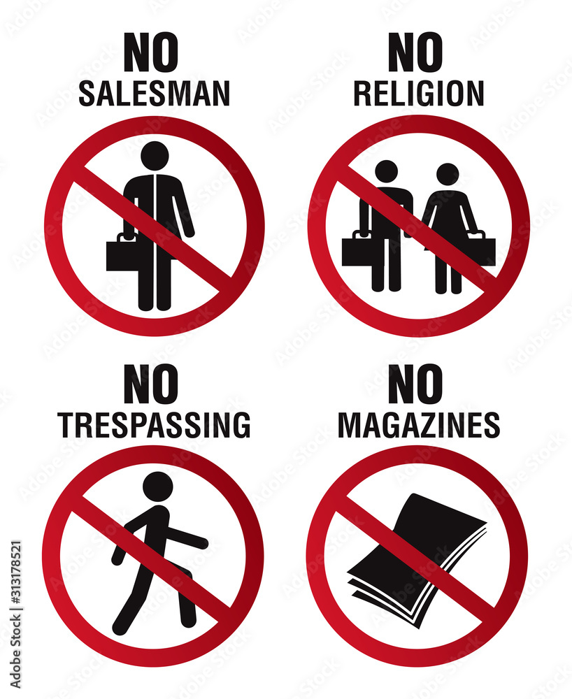no soliciting symbol sign set Stock Vector | Adobe Stock