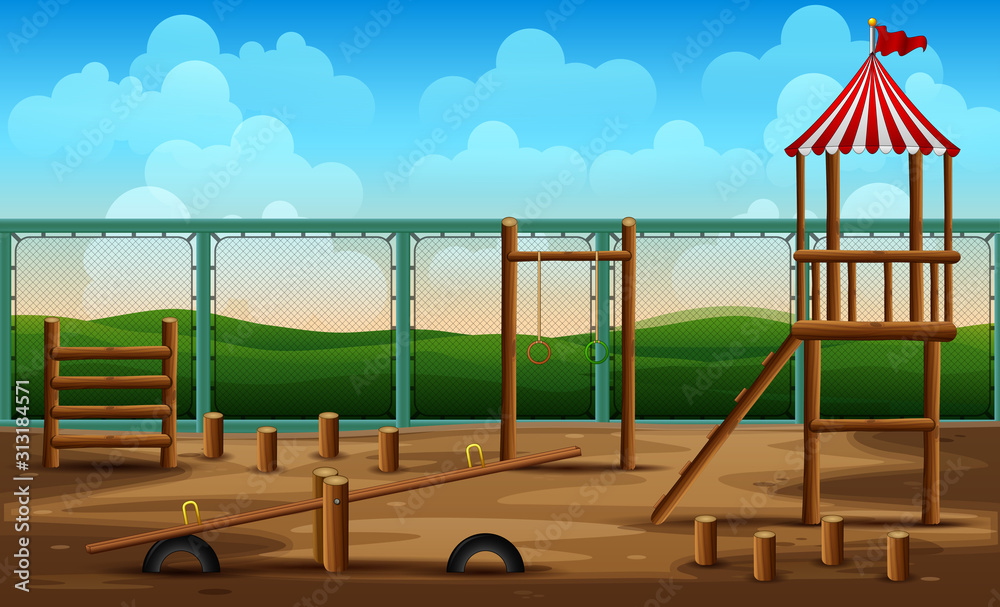 Kindergarten playgrounds background for children outdoor activity Stock ...