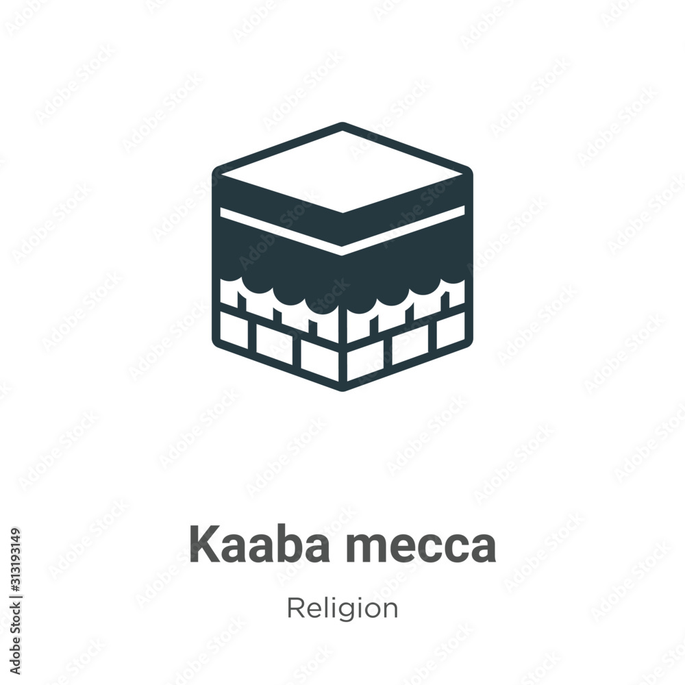 Vector de Stock Kaaba mecca glyph icon vector on white background. Flat vector kaaba mecca icon ...