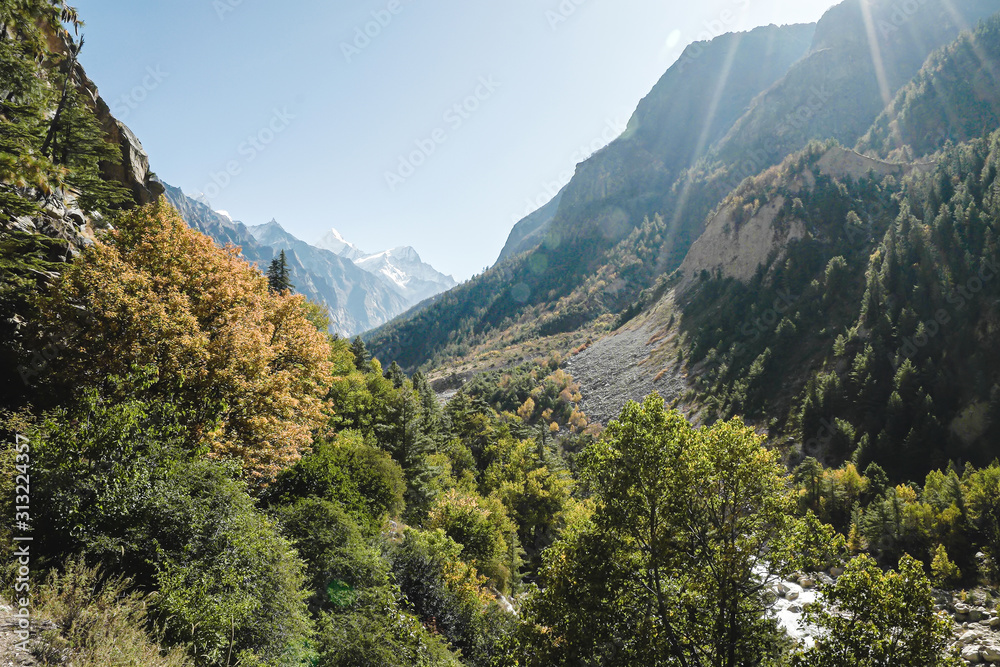 Gangotri National Sanctuary, Uttarakhand, India, vast mountain ranges ...