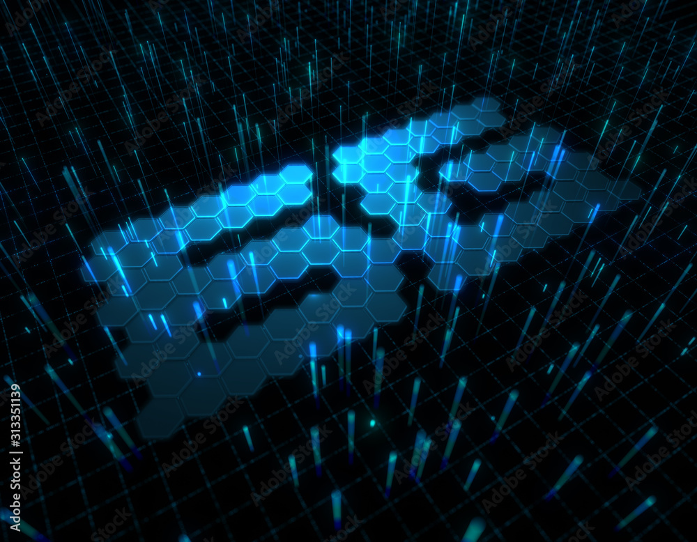 6G symbol composed of hexagonal graphics, technology cyber security and ...