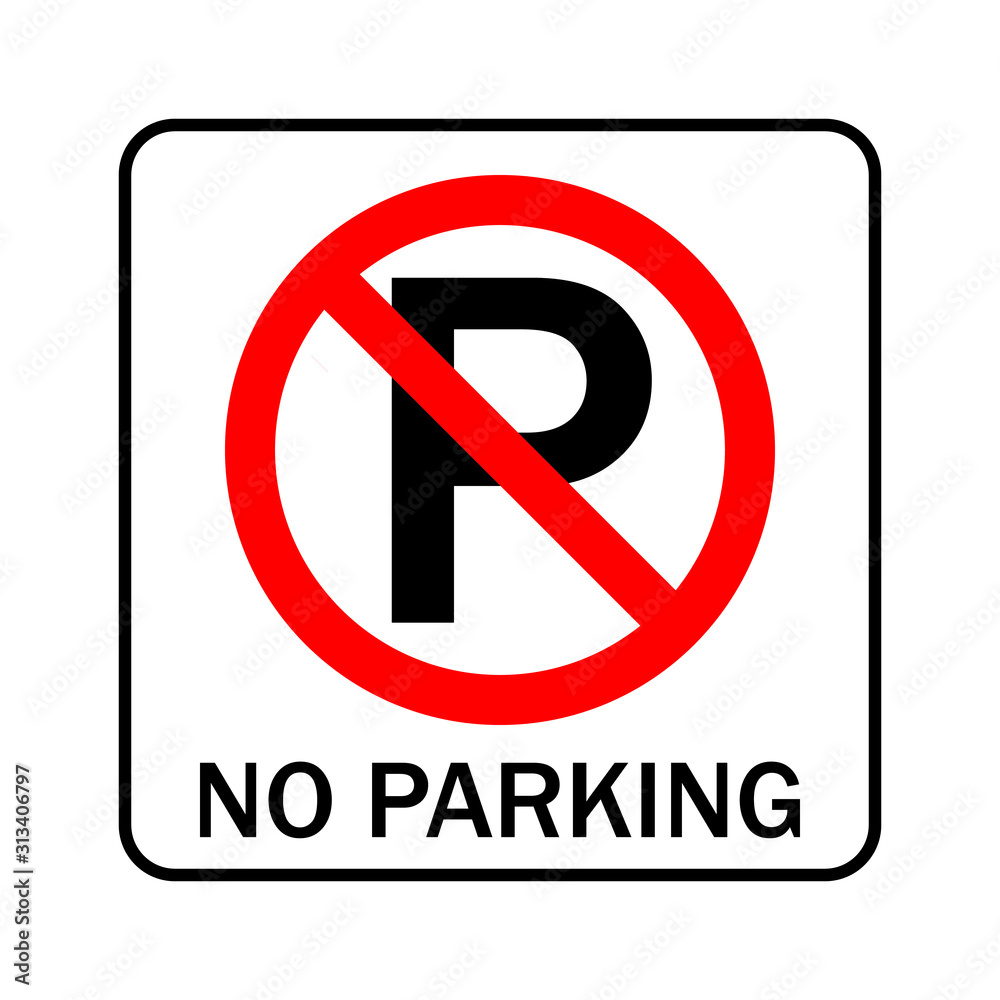 Do not parking, caution warn symbol for public transport areas. Vector ...