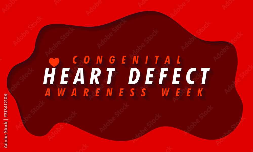 Vector illustration on the theme of Congenital Heart Defect Awareness week from February 7th to ...