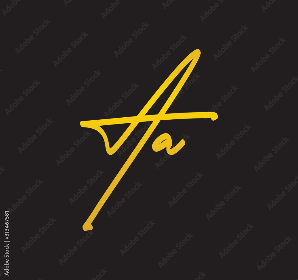 Cursive Letter Gold Alphabet Handwritten Signature Calligraphy Stock ...