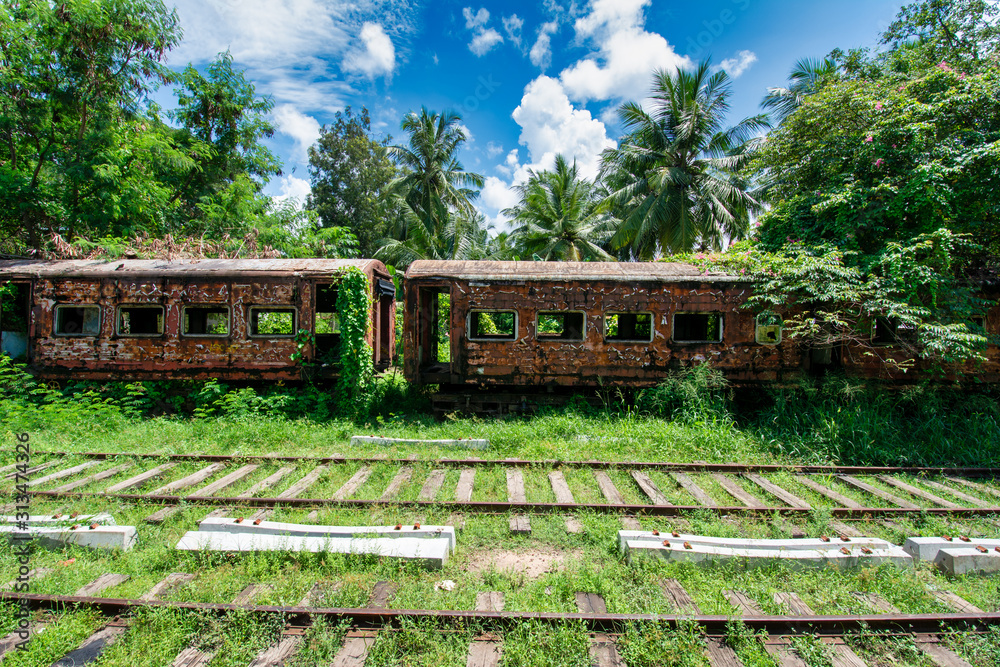 Jungle Railroad old train back to nature Stock Photo | Adobe Stock