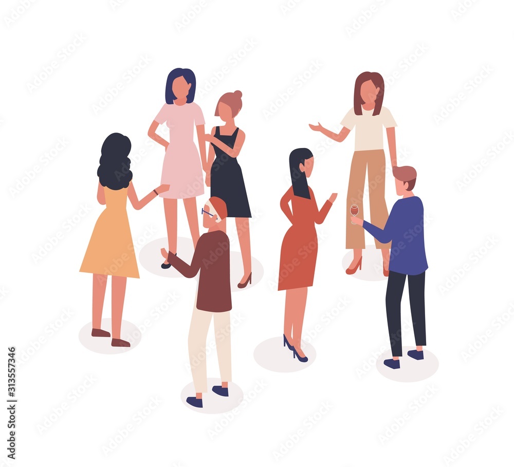 Speaking people vector illustration. Acquaintance and communication ...