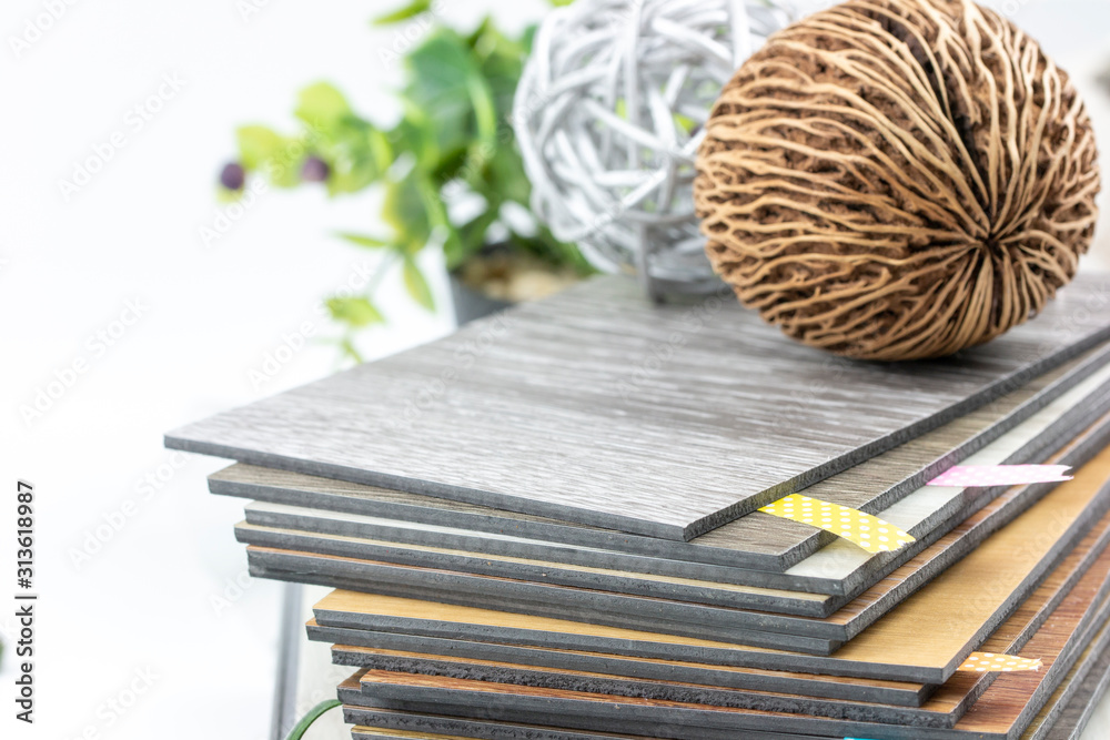 sample stack of vinyl sheet catalog design for customer selection Stock ...