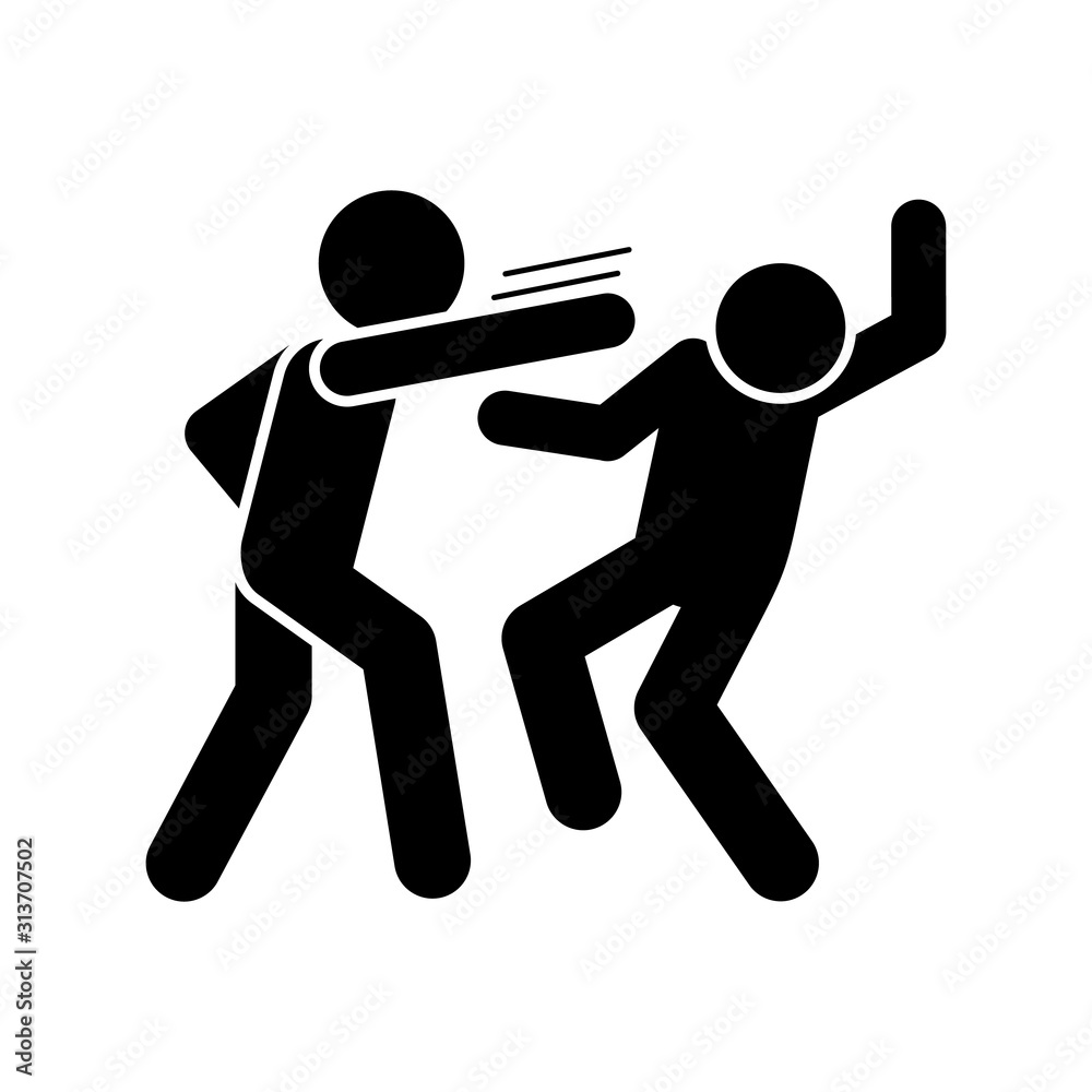 Men kick punch icon. Simple pictogram of fighting icons for ui and ux ...