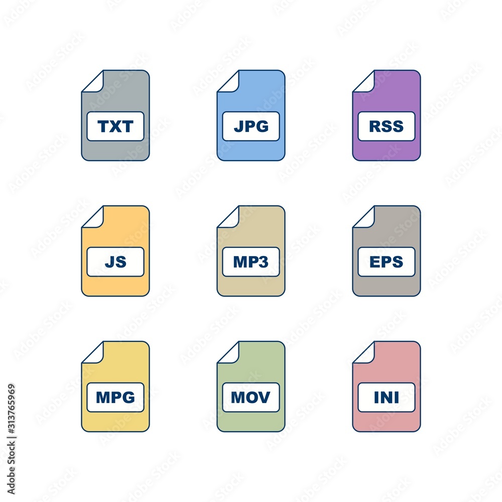 9 Icon Set Of file formats For Personal And Commercial Use... Stock ...