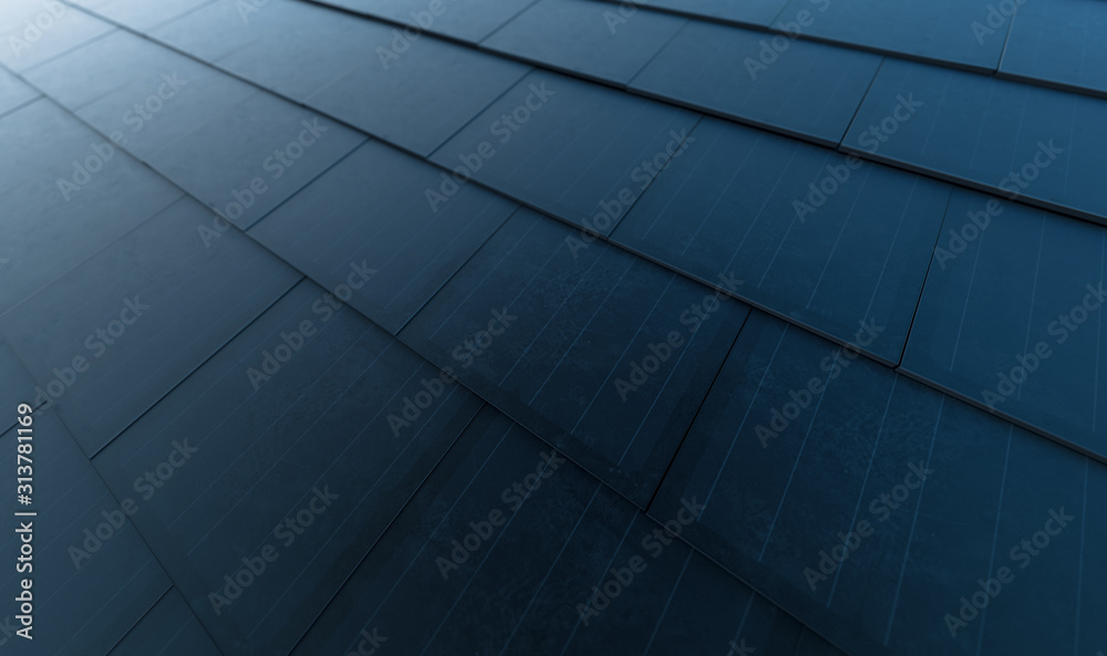 Solar roof concept. Building-integrated photovoltaics system consisting ...