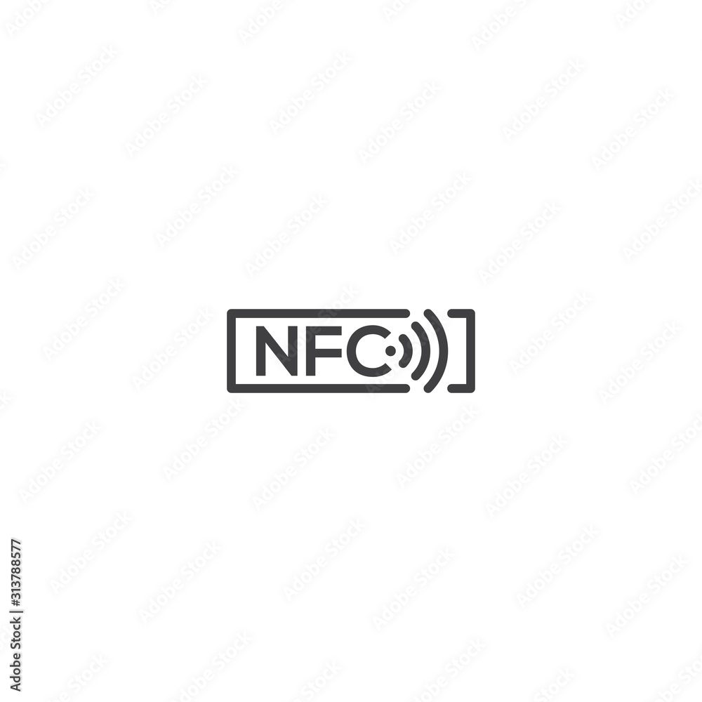 NFC or near field communication. Vector logo icon template Stock Vector ...