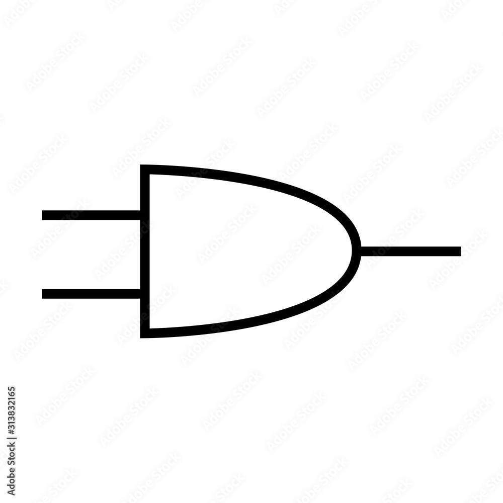 And gate circuit symbol or Logic gate diagram vector. Sign, icon ...