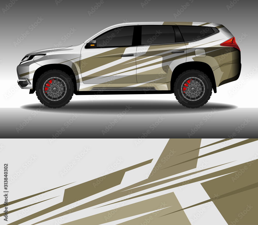 Car wrap decal design vector, custom livery race rally car vehicle ...