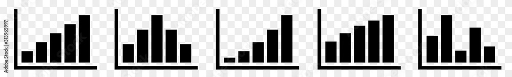 Bar Graph Icon Black | Bar Diagram | Chart Symbol | Curve Logo | Growth ...