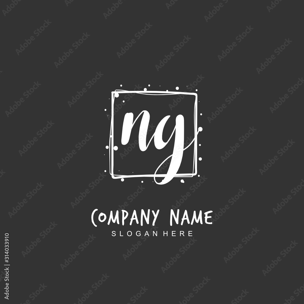 Handwritten initial letter N G NG for identity and logo. Vector logo ...