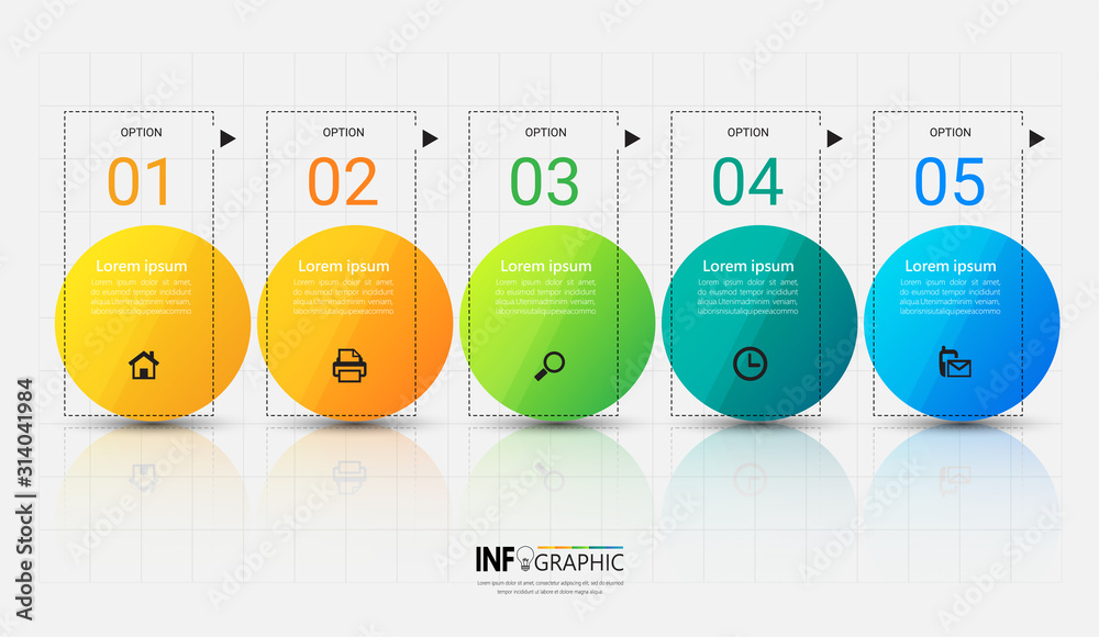 5 steps Infographics design template with outline concept. Stock Vector ...