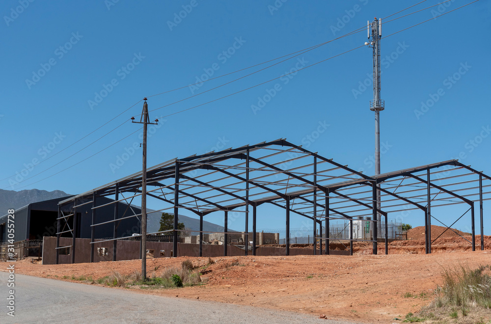 Swellendam, South Africa. December 2019. Metal construction of two ...