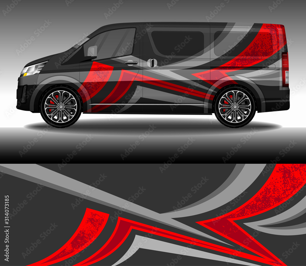 Car wrap decal design vector, custom livery race rally car vehicle ...