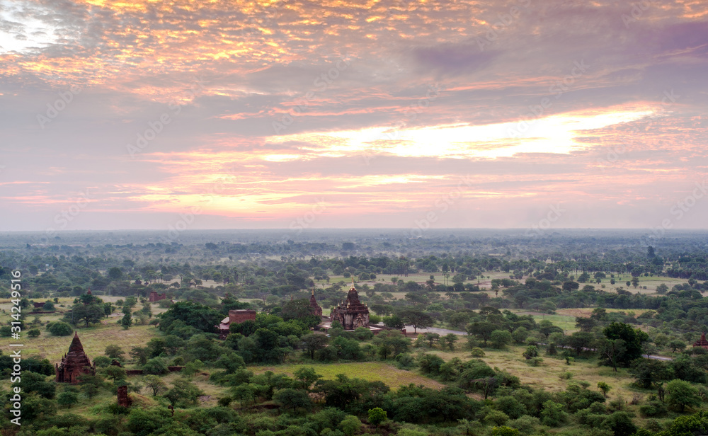 Beautiful scenery of Bagan is an ancient city in central Myanmar in ...