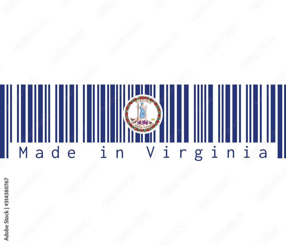 Barcode set the color of Virginia flag. Obverse of the Seal of Virginia ...