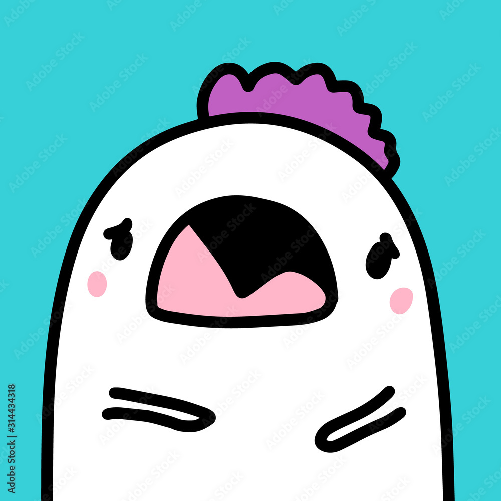 Cute sad man with open mouth hand drawn vector illustration in cartoon ...