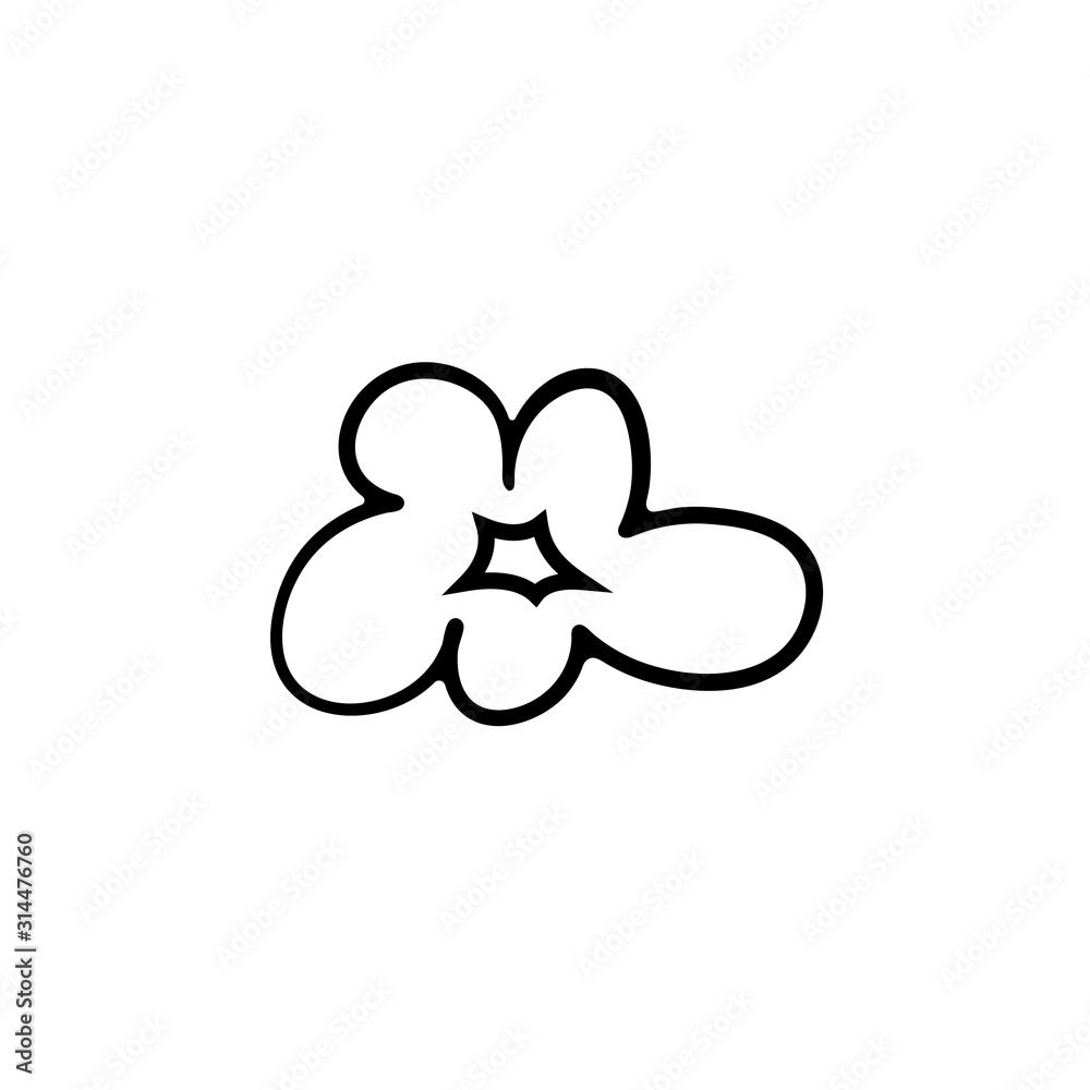 Popcorn one piece icon. Clipart image isolated on white background ...