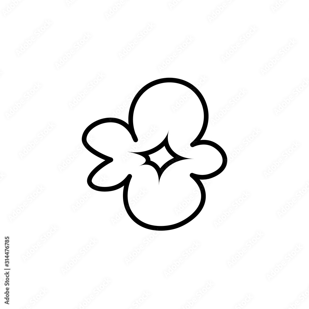 Popcorn one piece icon. Clipart image isolated on white background ...