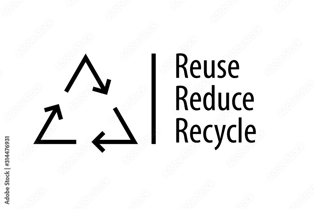 Reduce Reuse Recycle poster. Clipart image isolated on white background ...