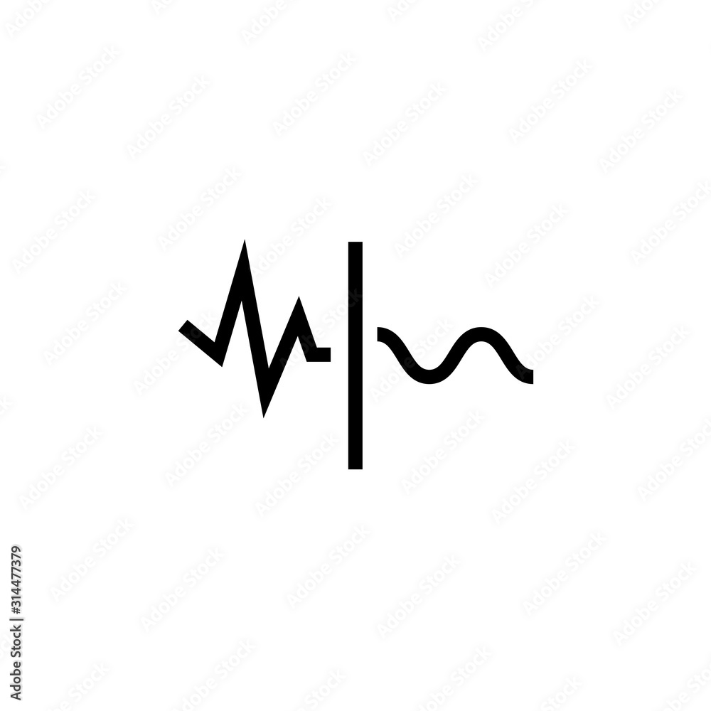 Noise Reduction black icon. Clipart image isolated on white background ...