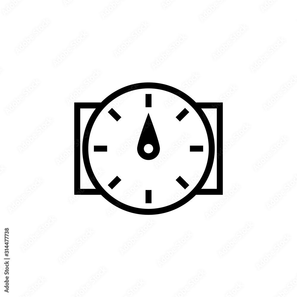 Water flow sensor outline icon. Clipart image isolated on white ...
