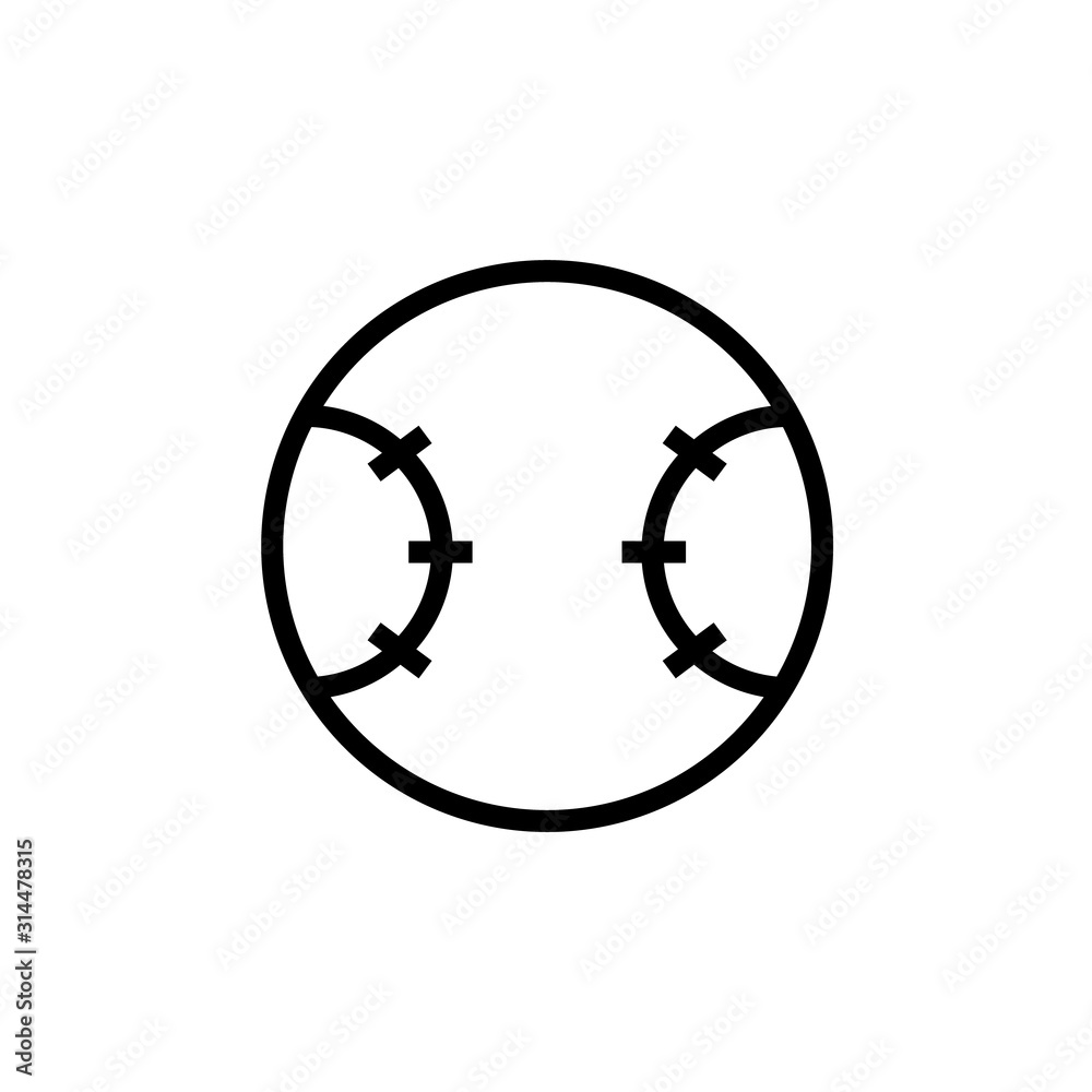 Baseball ball outline icon. Clipart image isolated on white background ...