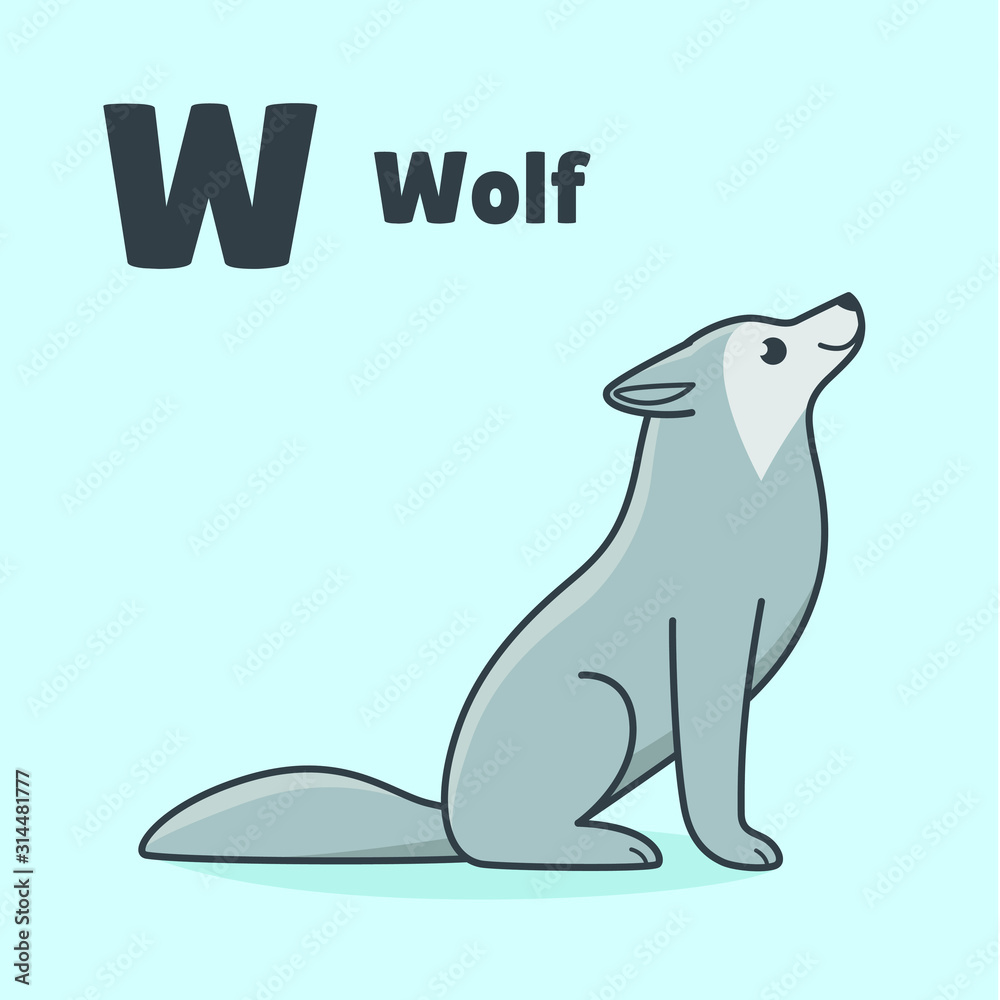 Cartoon wolf, cute character for children. Good illustration in cartoon ...