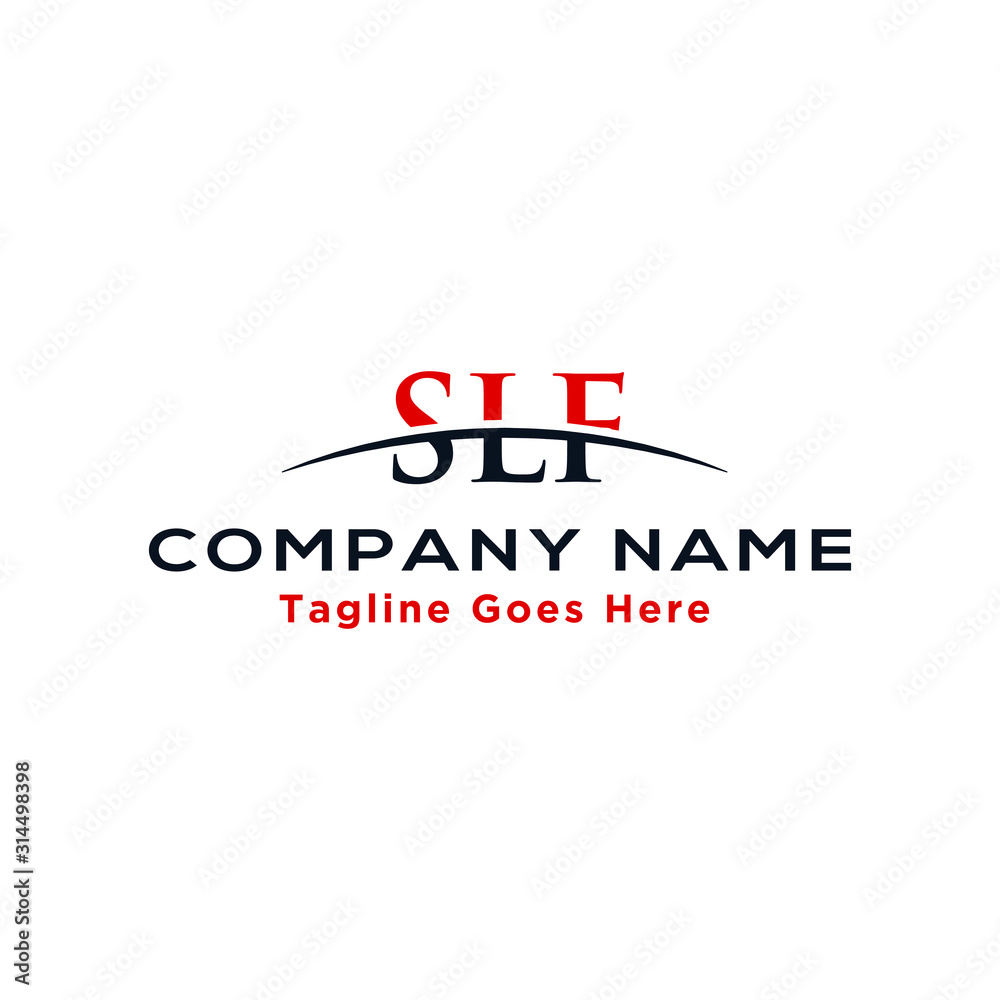 Initial letter SLF, overlapping movement swoosh horizon logo company ...