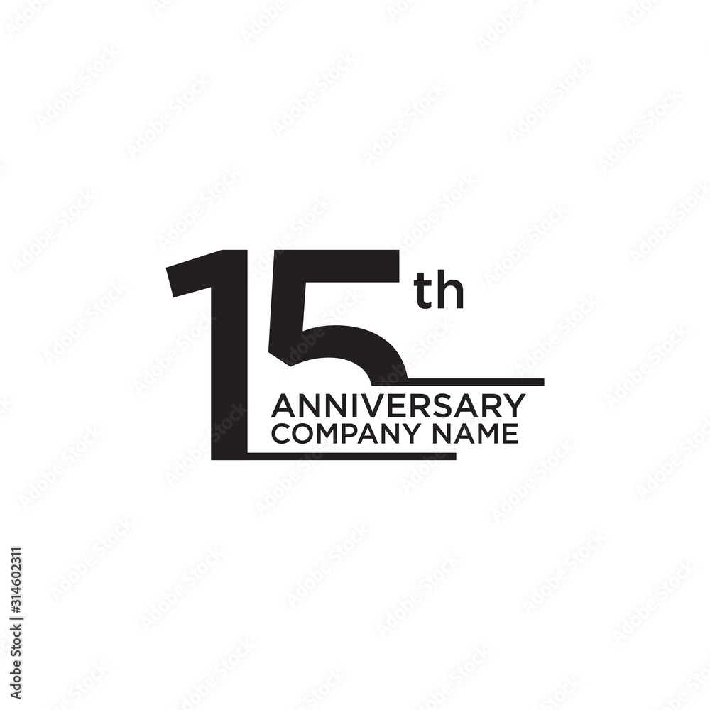 15th year anniversary icon logo design template Stock Vector | Adobe Stock