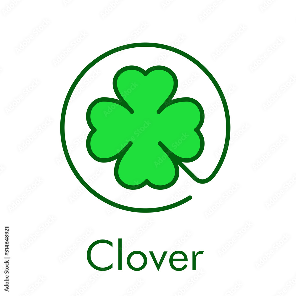 Vector de Stock Logotipo abstracto con texto Clover con trébol lineal ...