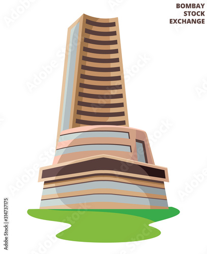 bombay stock exchange , BSE building, mumbai India vector Stock Vector ...
